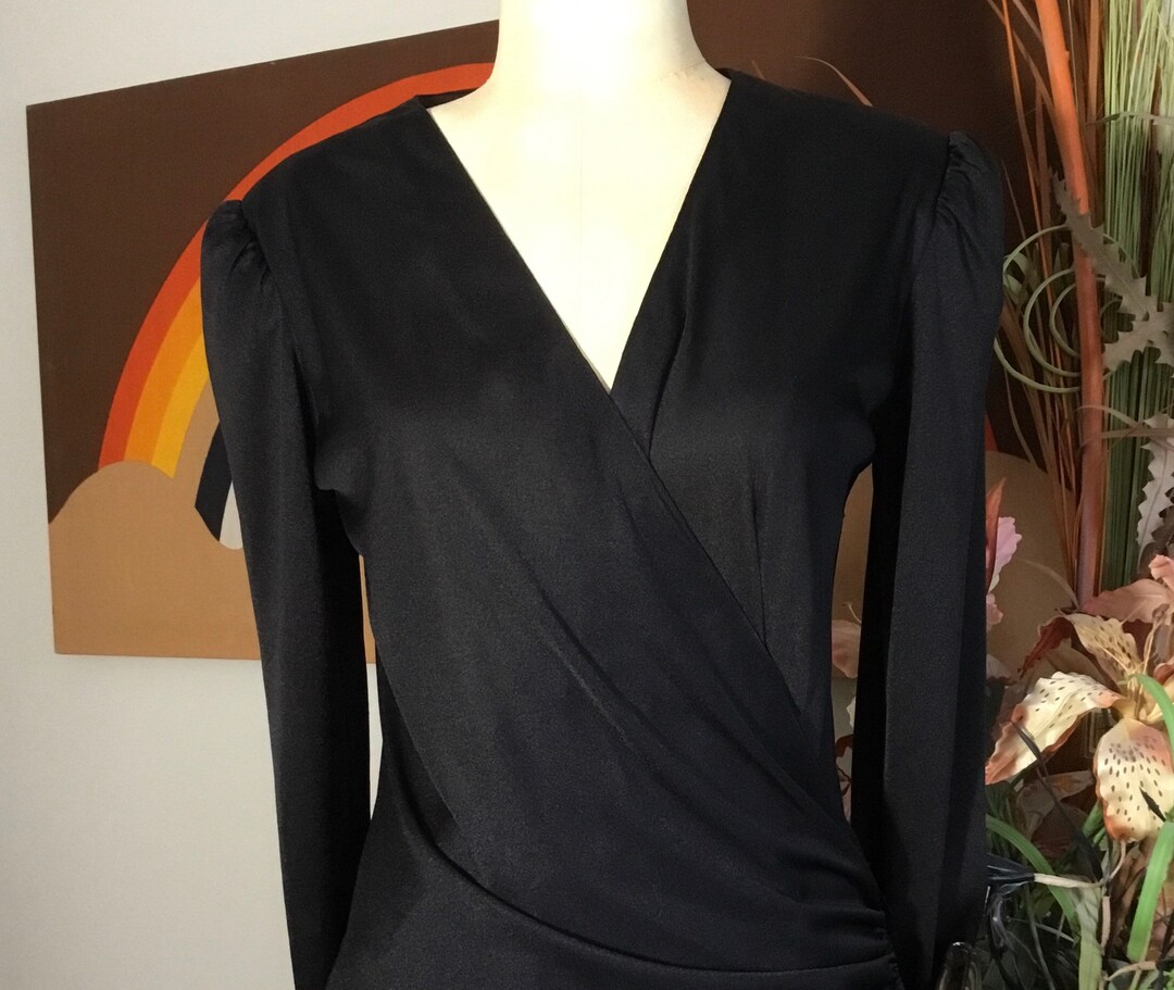 Edith Flagg California 1980's Black & Gold Lame Evening Dress - Etsy