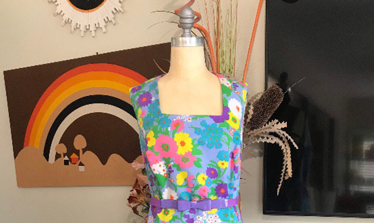 Lilija Nicis 1960s Floral Maxi Dress - Etsy