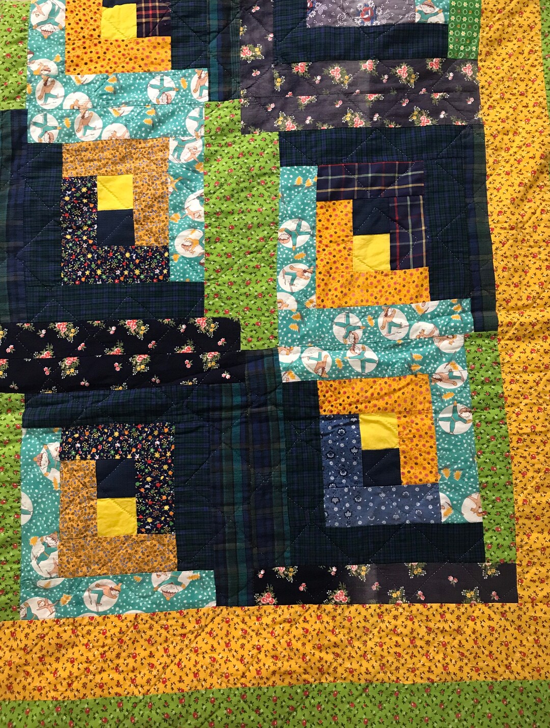 1970's Calico Patchwork Crazy Quilt - Etsy