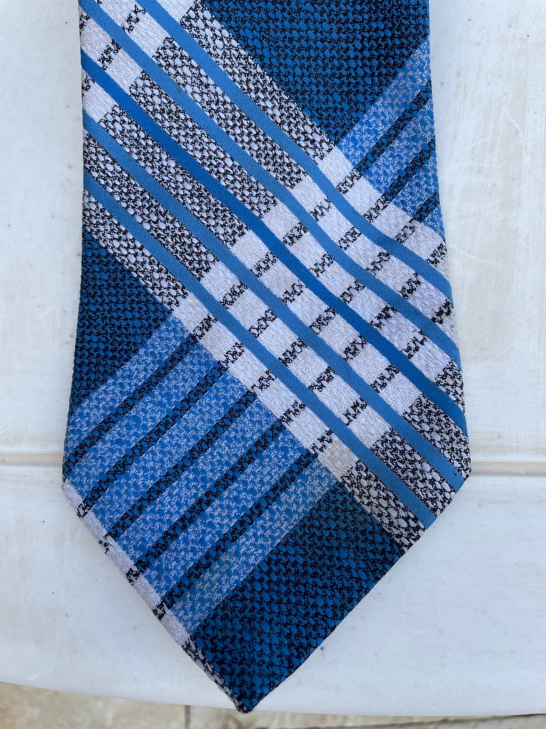 Prince Ogor for Lansons 1970’s Blue Plaid Vintage Necktie - Etsy