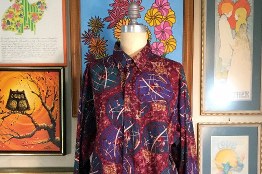 Colors by Alexander Julian Men’s 1980’s Cotton Shirt-(x-large) - Etsy