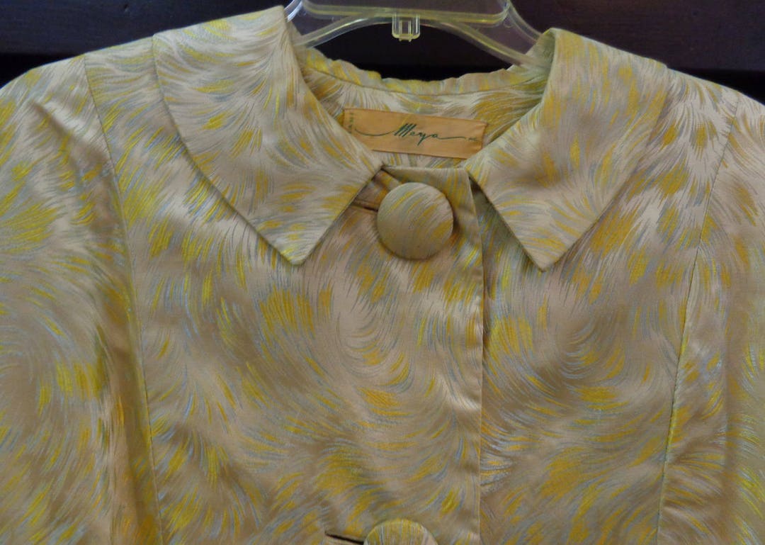 Meya of Miami 1960's Long Pale Yellow Iridescent Evening - Etsy
