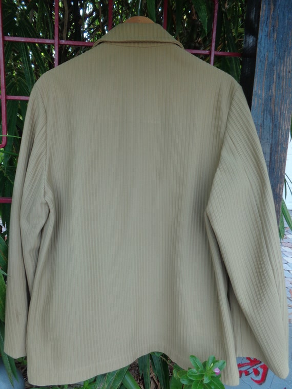 Zero King 1970’s Men's Tan Front Zipper Ribbed Jacket - Gem