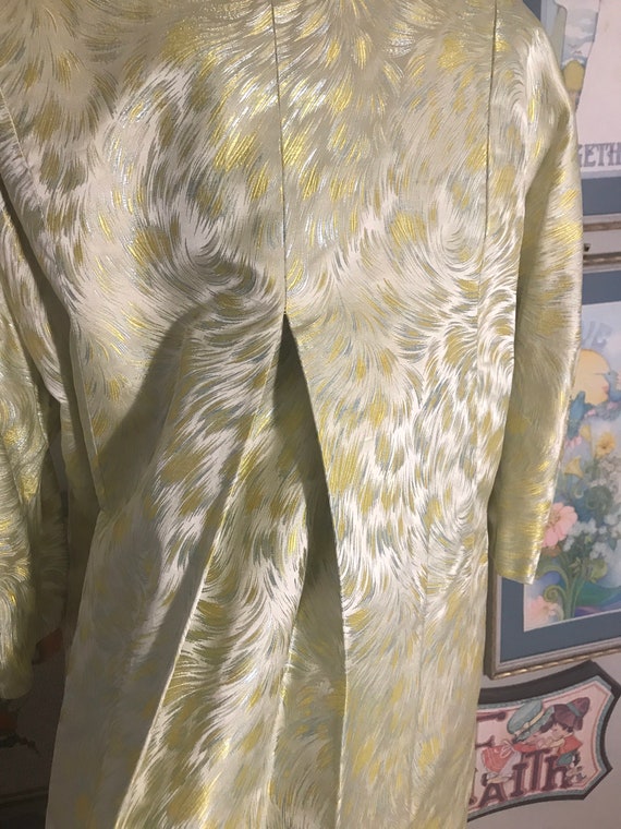 Meya of Miami 1960's Long Pale Yellow Iridescent Eve… - Gem