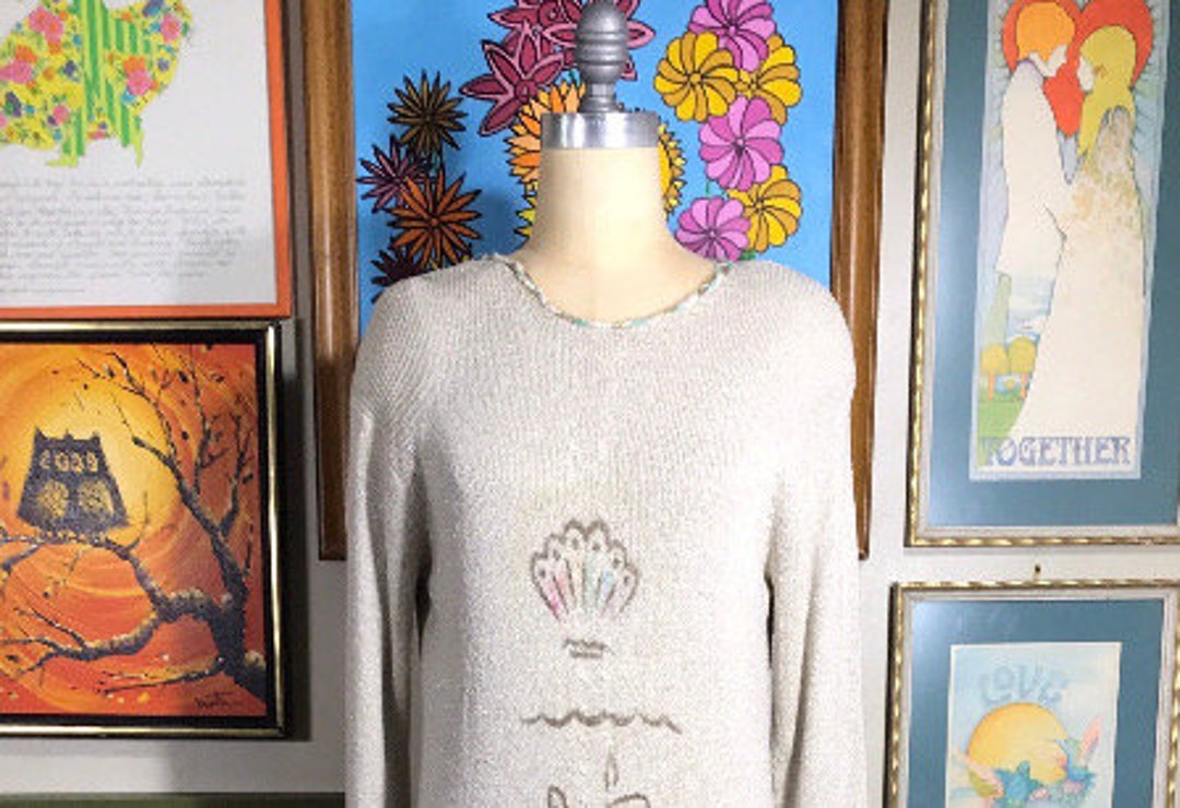 Lee Andersen 1980's Elegant Bohemian Style Metallic Knit & Fabric Maxi ...