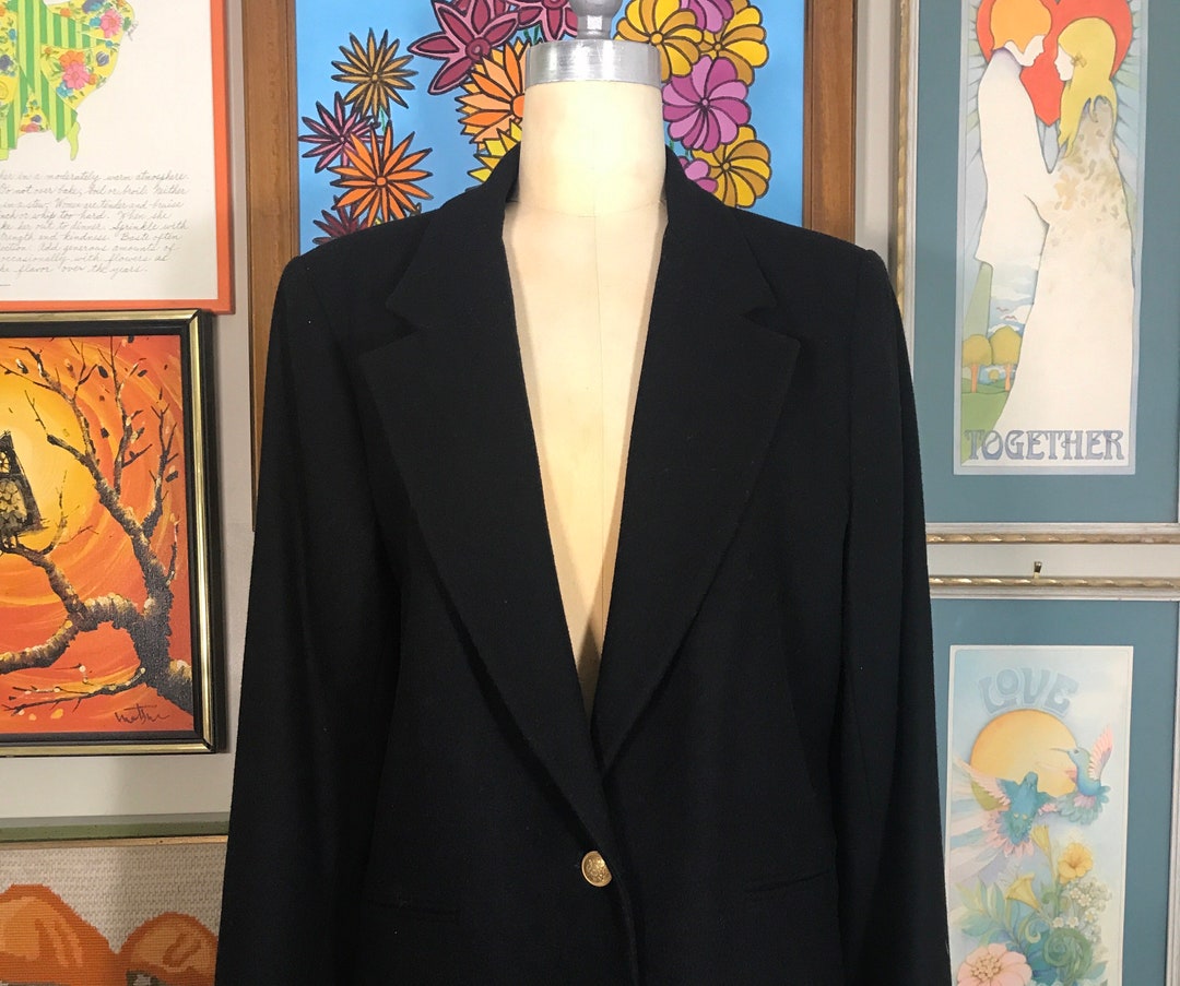 Appleseed's 1990's Ladies Black Wool Suit - Etsy
