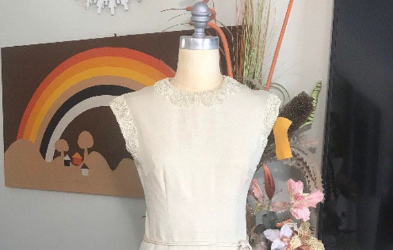 1960s Raw Silk Ribbon Dress - Gem