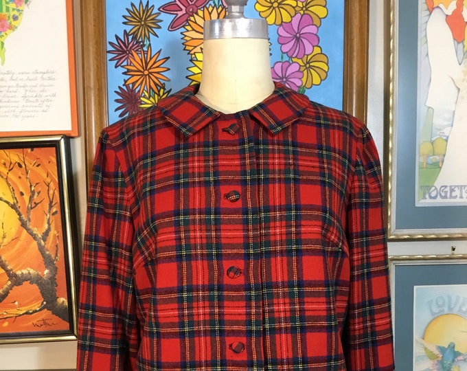 Pendleton 1960’s Women’s Wool Red Plaid Short Jacket - Etsy