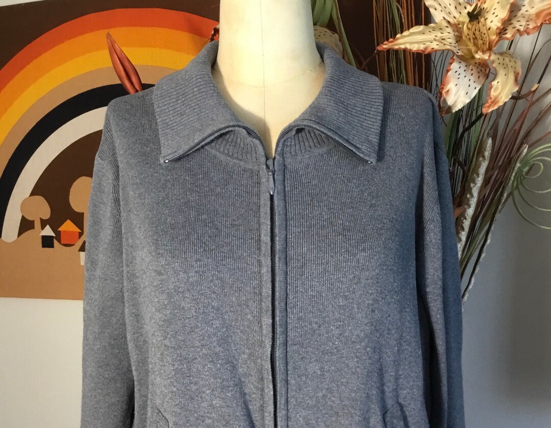 Covington 1990's Women's Gray Cardigan Sweater - Etsy