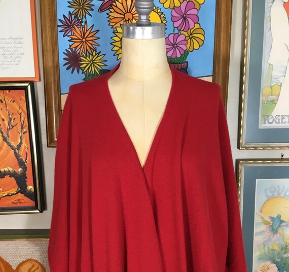 Neiman Marcus 1990’s Red Cashmere Shawl Wrap - Gem