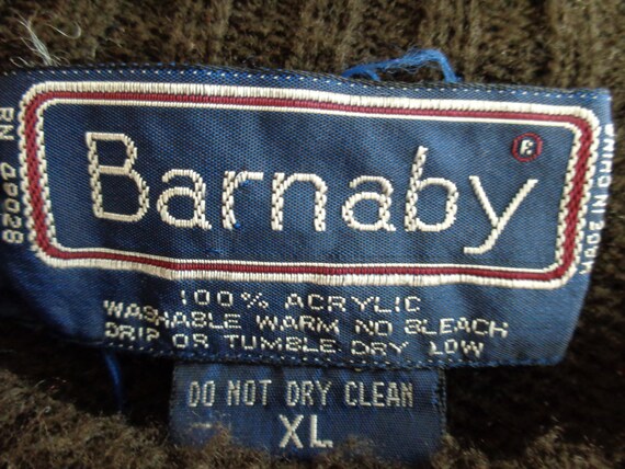 Barnaby 1980's Men's Sweater Beige, Brown & Green Acr… - Gem