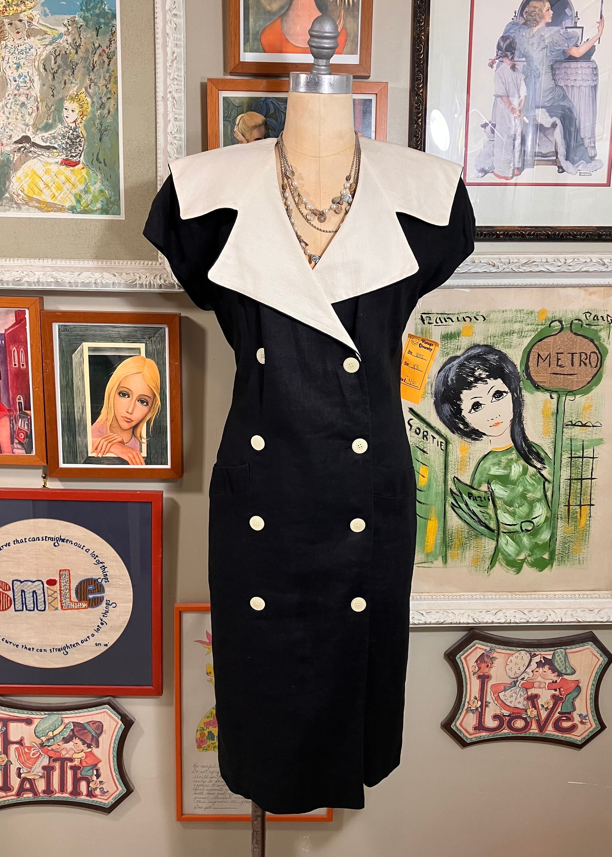 St. Gillian 1990's Linen Dress - Etsy