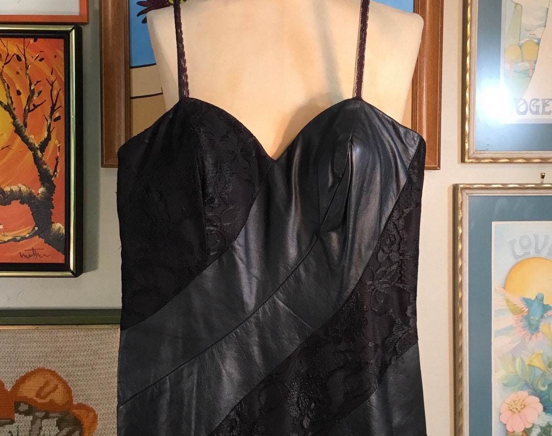 Karen Ukada Climax 1980’s Ladies Leather & Lace Evening Dress - Etsy