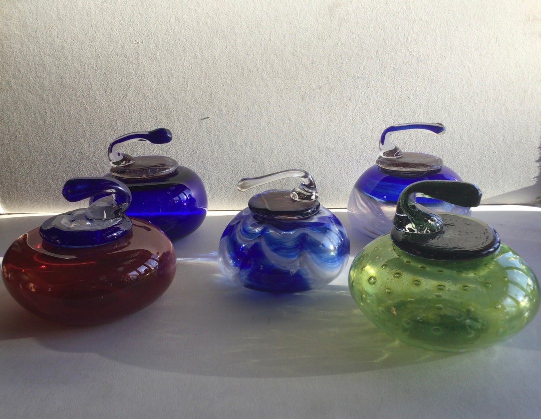Handblown Glass Curling Stone Unique Glass Blown Curling - Etsy