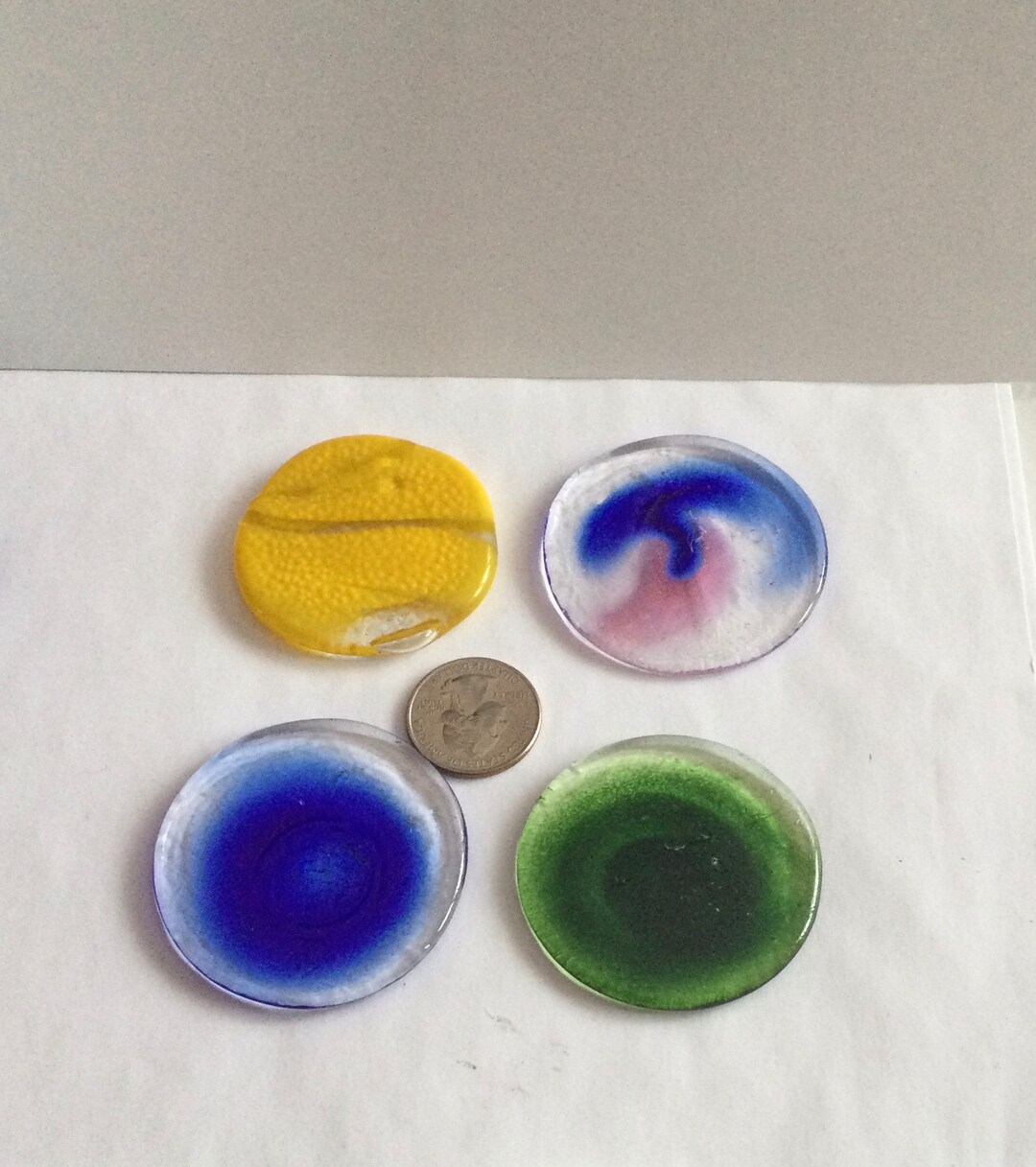 Glass Disks,2 Approx Rondel Style, Stained Glass, Handmade Glass - Etsy