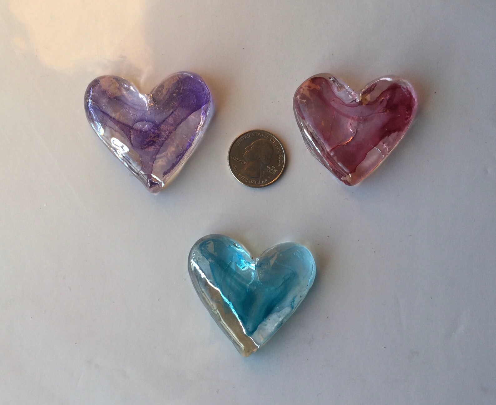 Blown Glass Heart Valentines Blown Glass Heart Paperweight Weddingstocking Stuffer Or