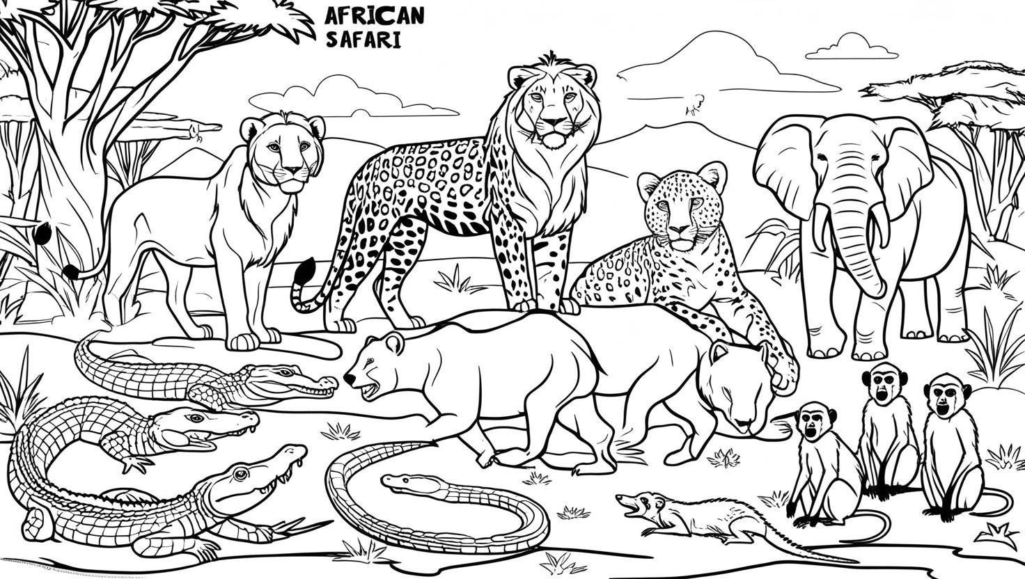 African Safari Coloring Book Page | Coloring Book | Coloring | SAHM ...
