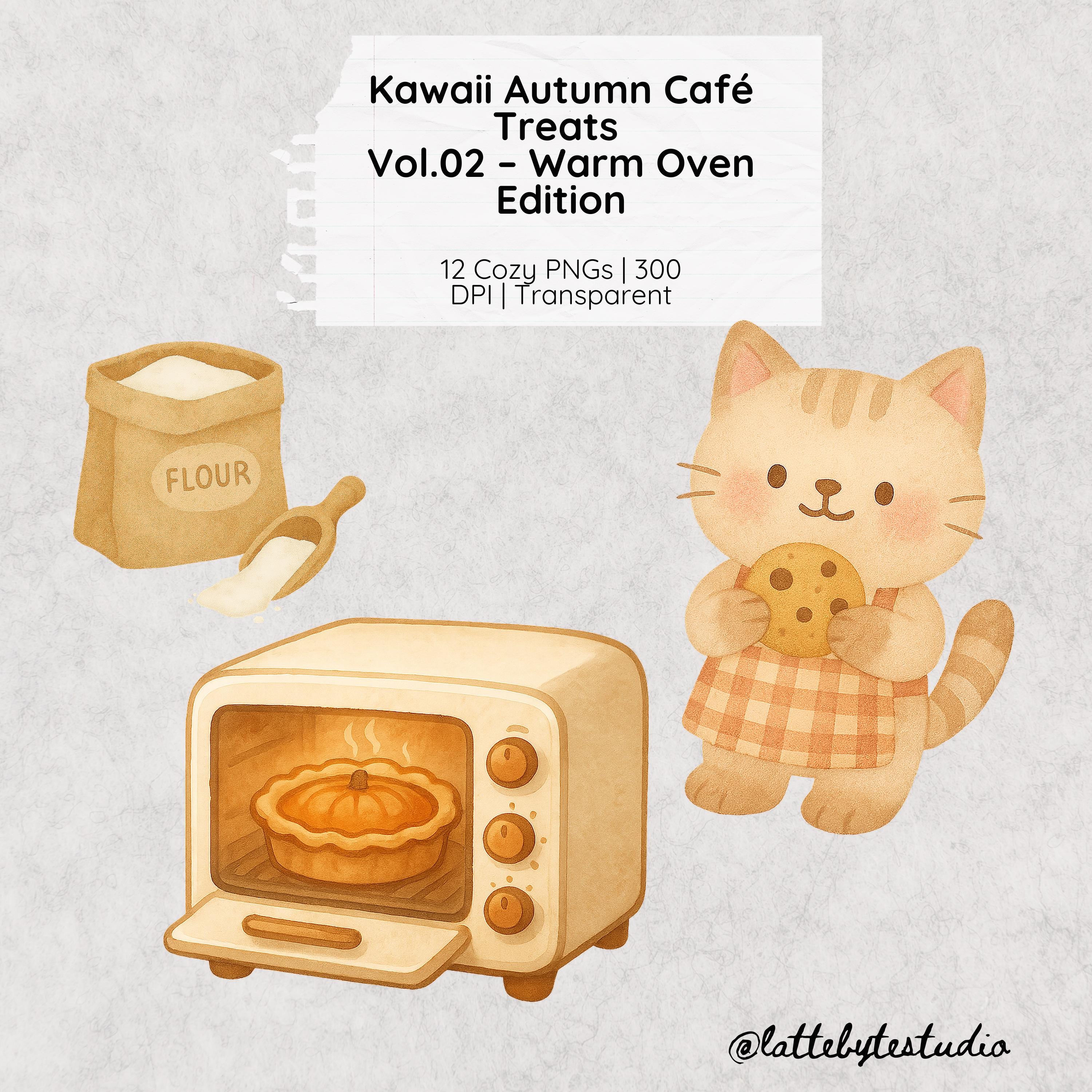 Kawaii Autumn Baking Clipart Set Vol 2 – Warm Oven Pngs Cute Cozy ...