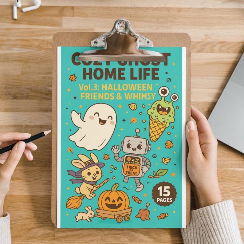 Kawaii Ghost Coloring Book Bundle: Kids Halloween Activity (PDF) - Etsy
