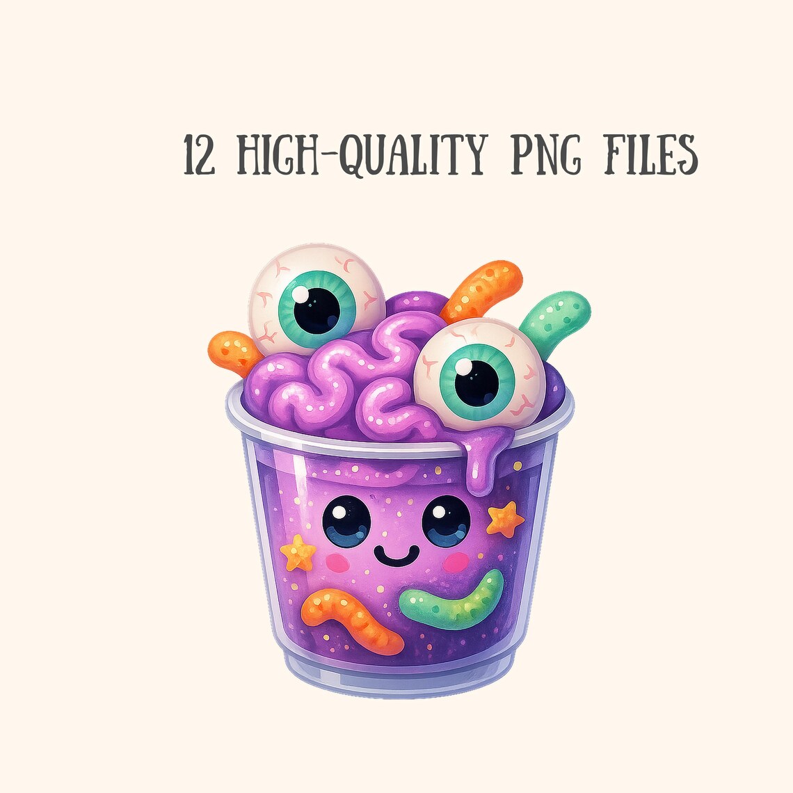 Kawaii Halloween Candy Clipart: Pastel Goth Monster Treats (12 PNG) - Etsy