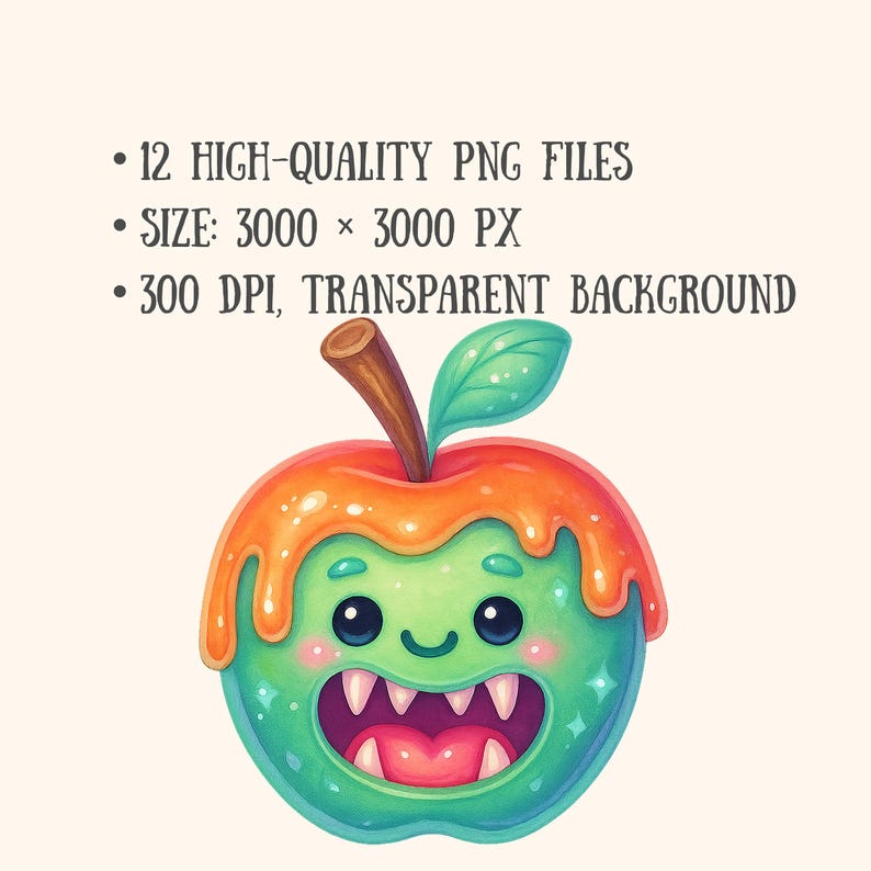 Kawaii Halloween Candy Clipart: Pastel Goth Monster Treats (12 PNG) - Etsy