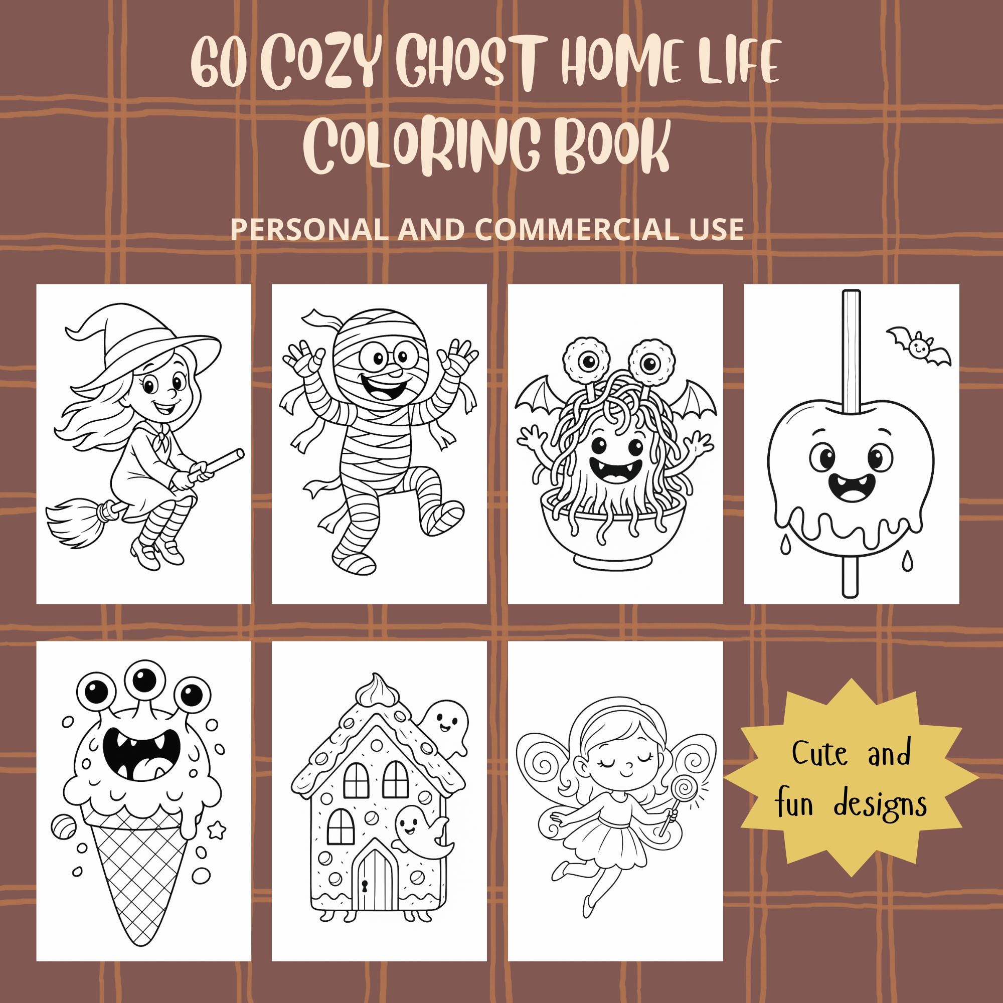 Kawaii Ghost Coloring Book Bundle: Kids Halloween Activity (PDF) - Etsy