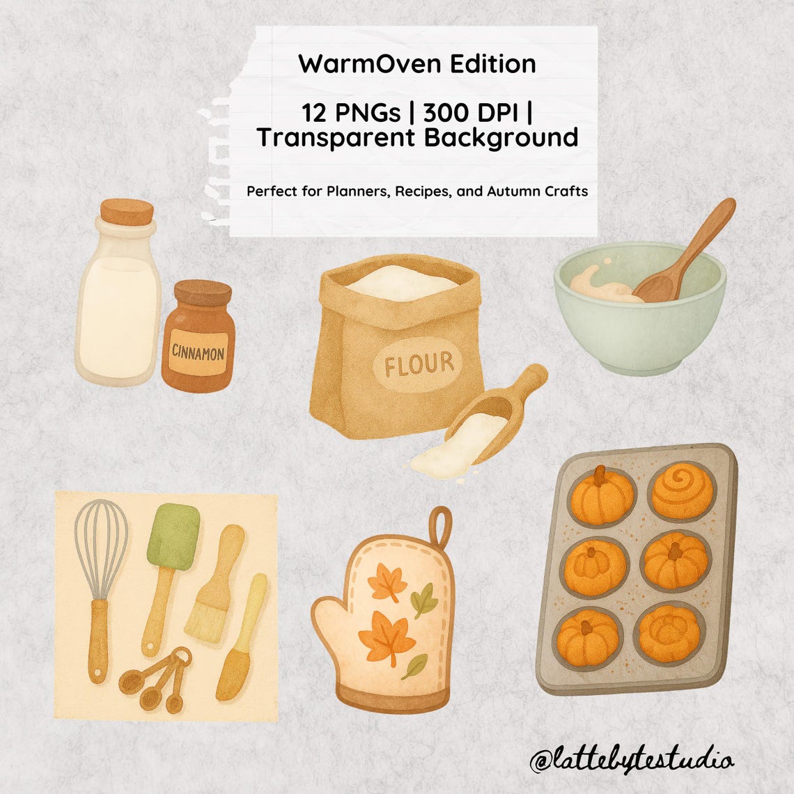 Kawaii Autumn Baking Clipart Set Vol 2 – Warm Oven Pngs Cute Cozy ...