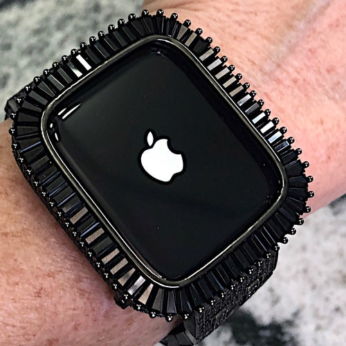 Custom Apple Watch Cover Silver Lab Diamond Bezel Metal - Etsy