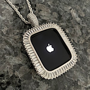 Apple Watch Pendant,necklace White Gold Wear on Watch or Neck Lab ...