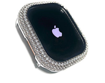 Apple Watch ULTRA Watch Case White Gold Pave Lab Diamond Watch Cover ...