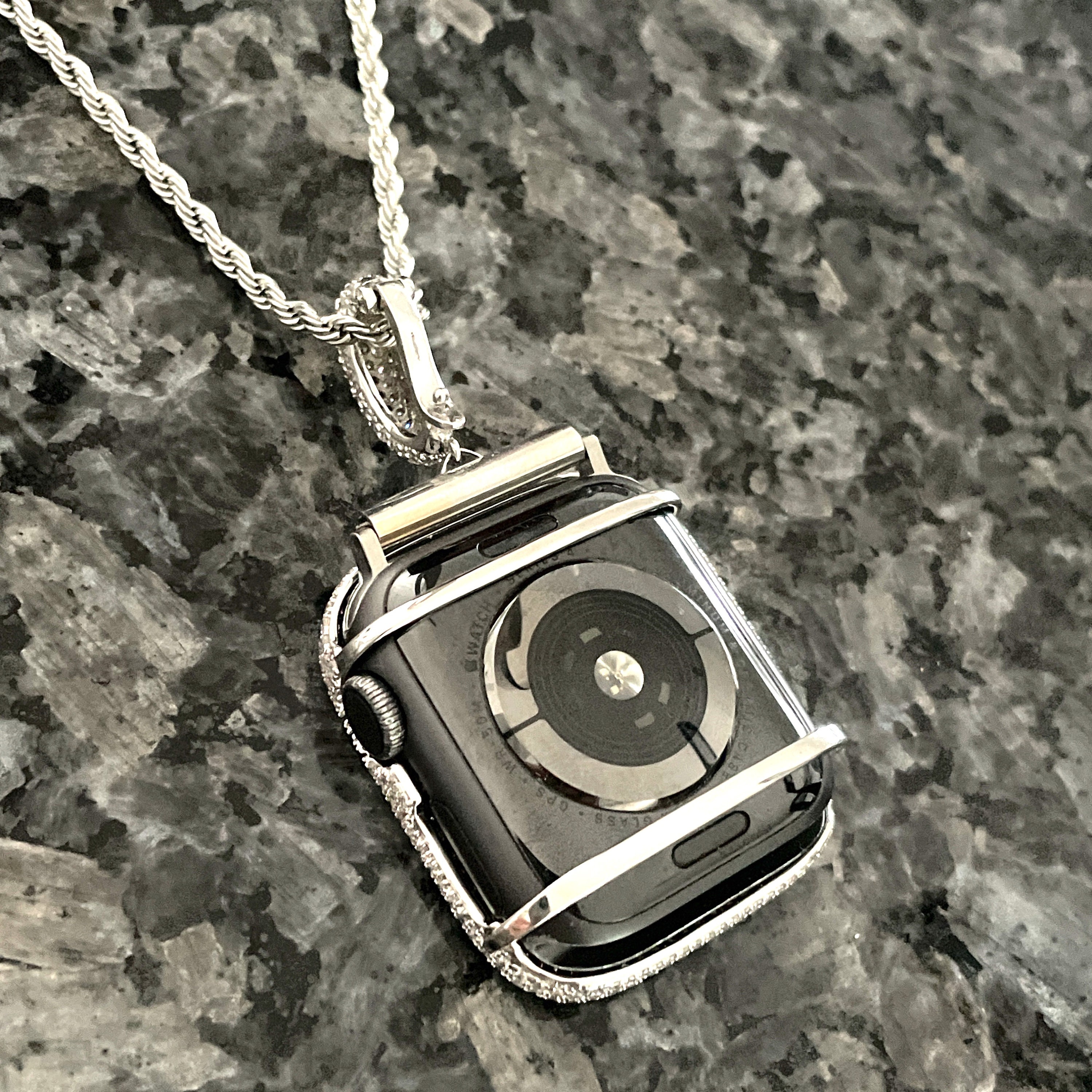 Apple Watch Pendant,necklace White Gold Wear on Watch or Neck Lab ...