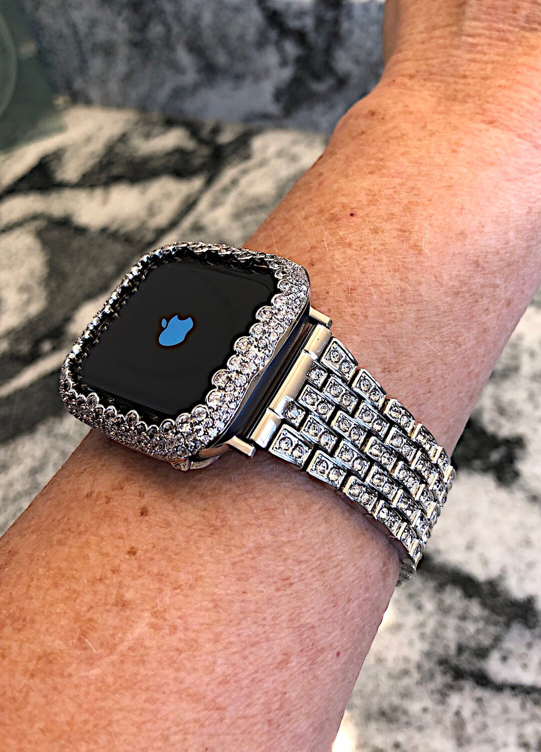 Crystal Apple Watch Band and or Lab Diamond Apple Watch Case Bezel ...