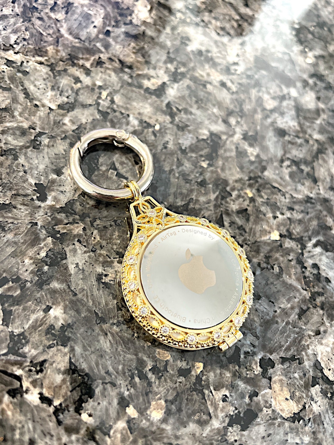 Apple Air Tag Cases Crystal Yellow Gold Air Tag Holder Made With High ...