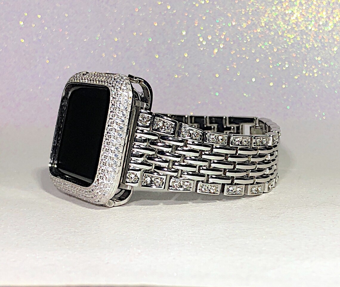 Apple Crystal Watch Band and or Lab Diamond Apple Watch Case | Etsy