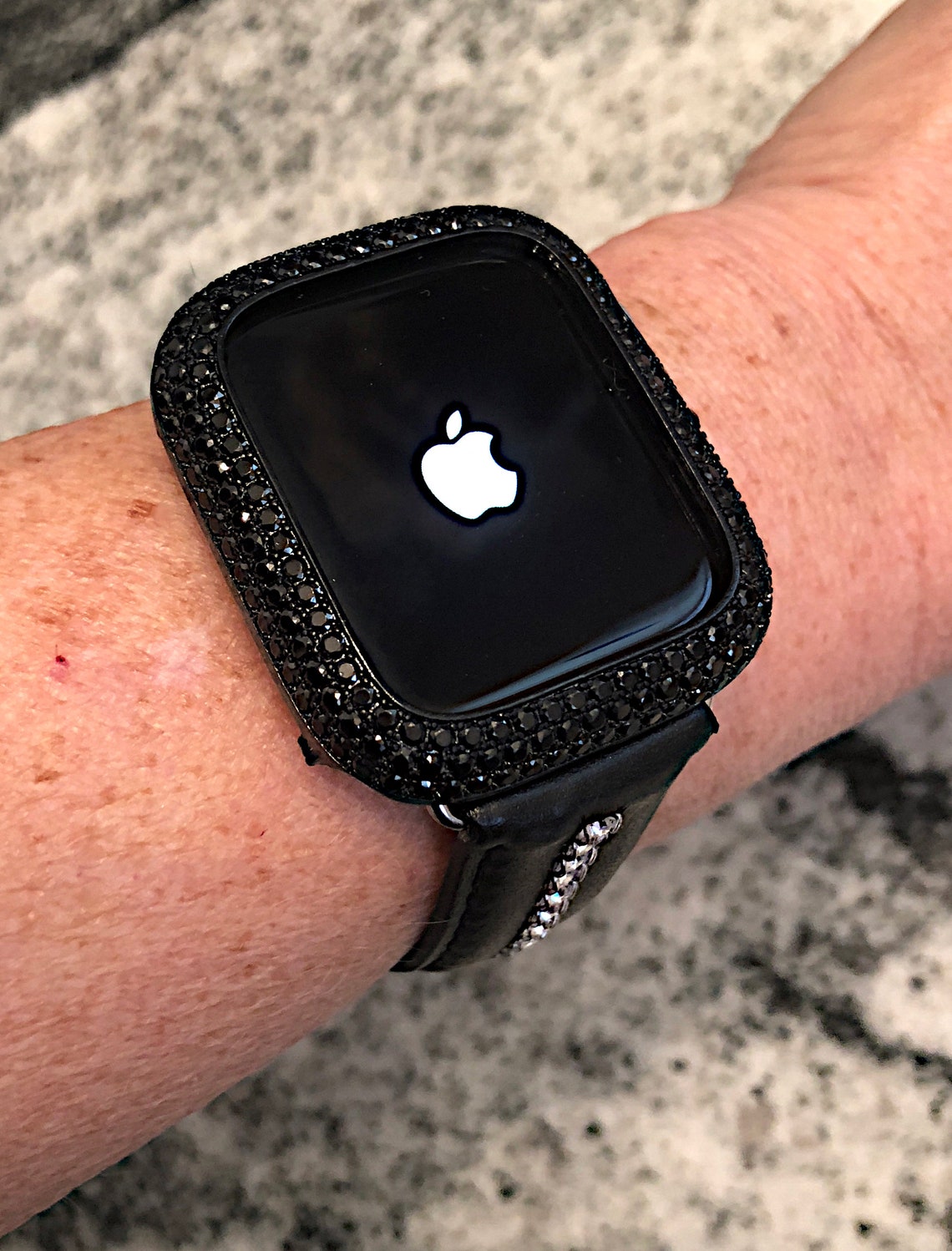 Black Bezel Only Lab Diamond Apple Watch Case Bling Series - Etsy