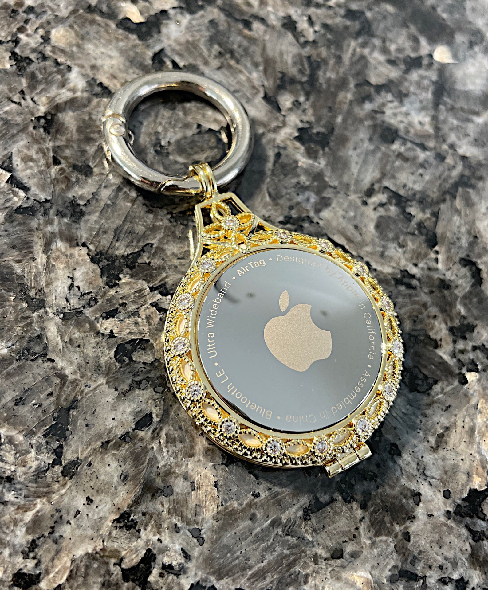 Apple Air Tag Cases Crystal Yellow Gold Air Tag Holder Made With High ...