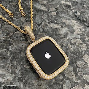 Apple Watch Pendant Yellow Gold Necklace Wear on Watch or Neck Iwatch ...