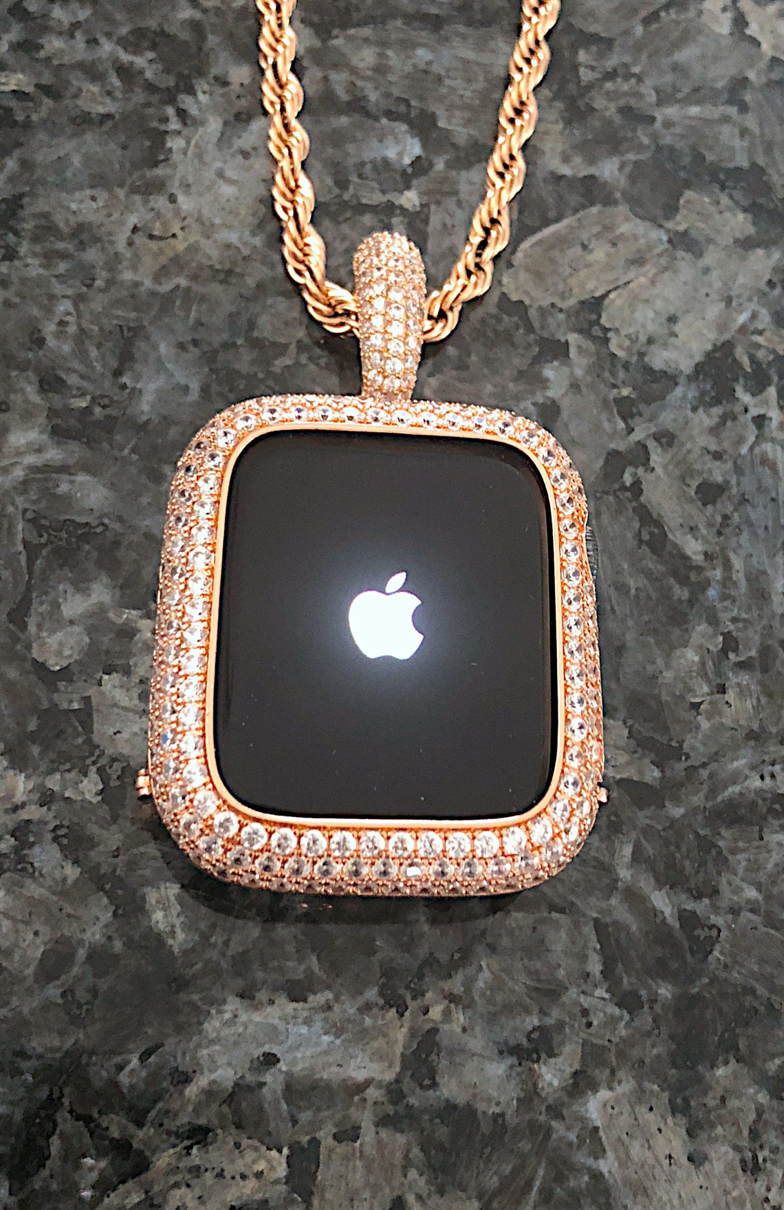 Apple Watch Pendant Rose Gold Necklace Wear on Watch or Neck Lab ...