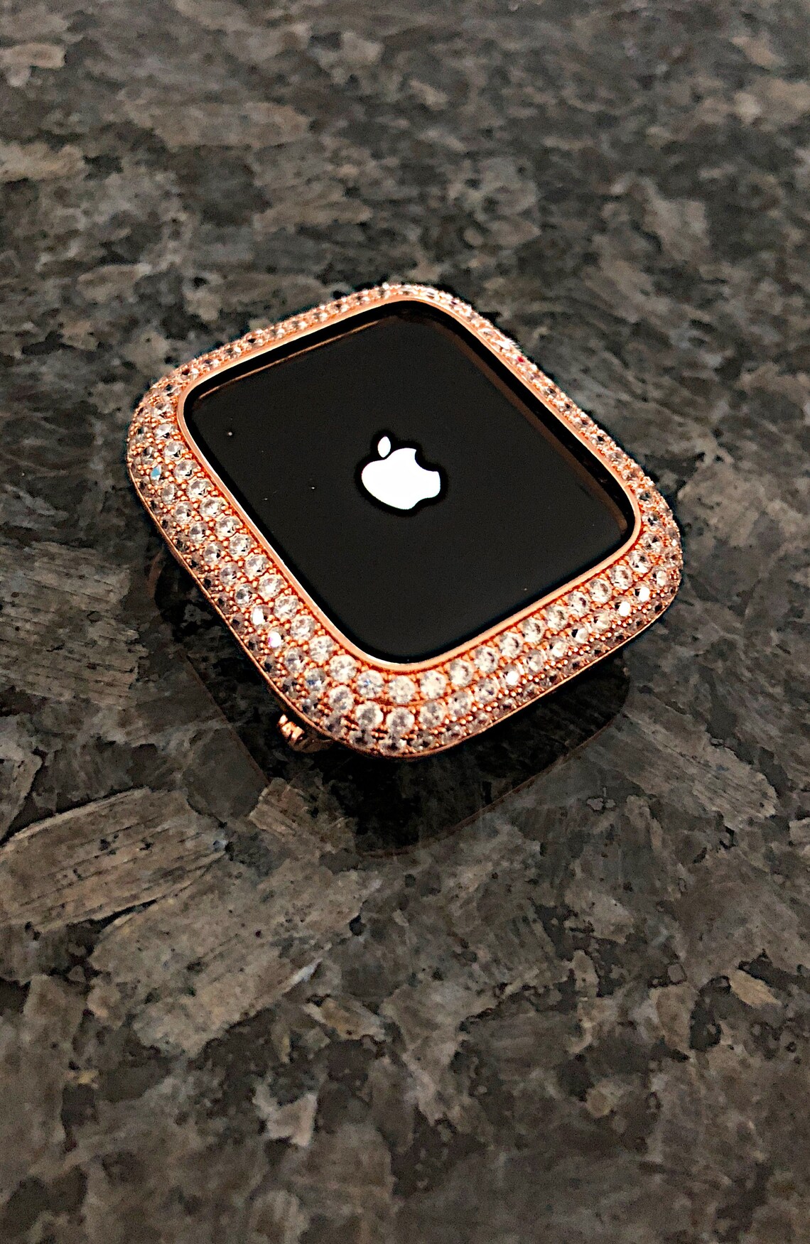 Rose Gold Bezel Only Lab Diamond Apple Watch Bezel Case Metal - Etsy