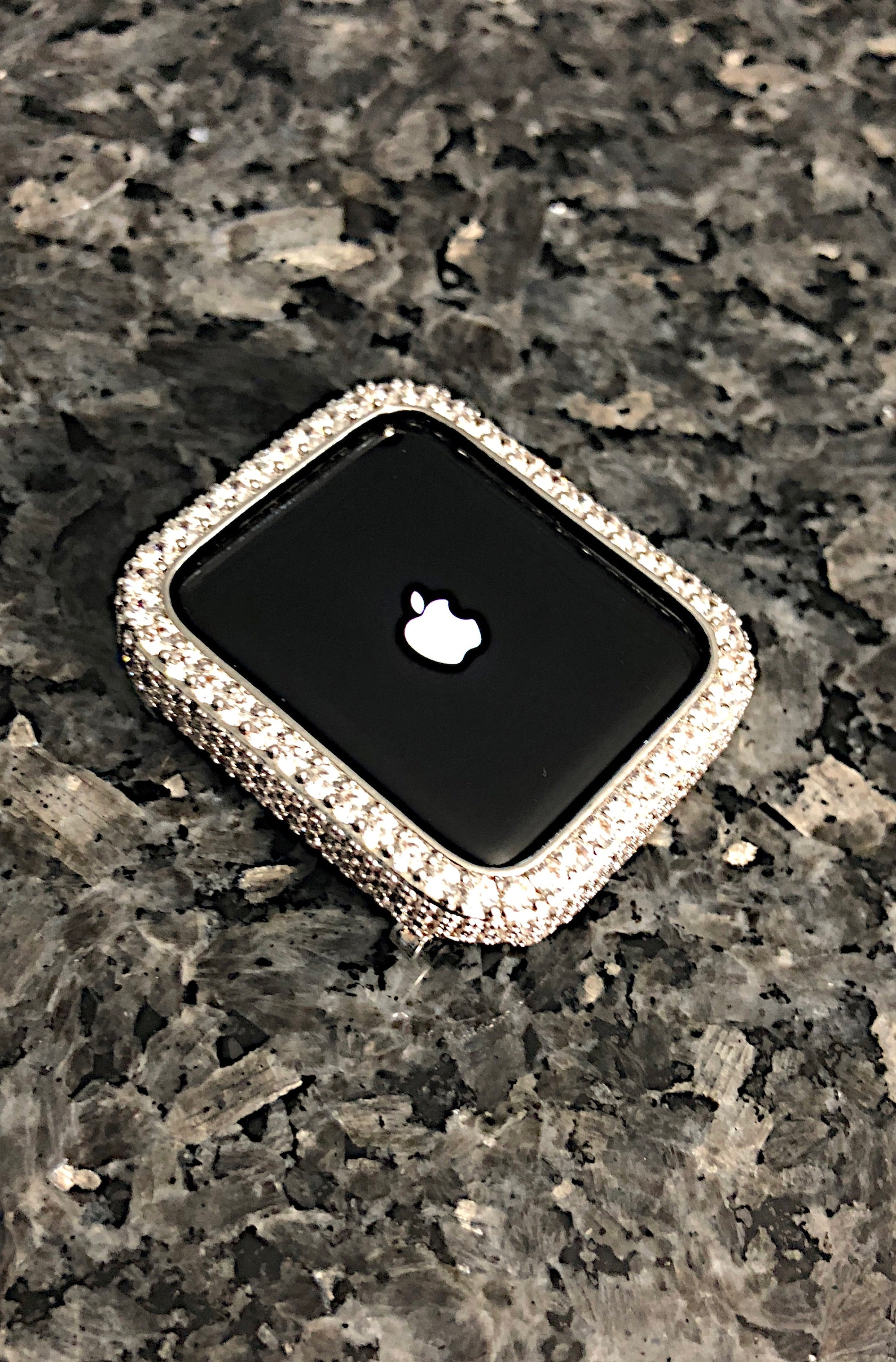 White Gold Bezel Only Lab Diamond Apple Watch Bezel Case Cover - Etsy