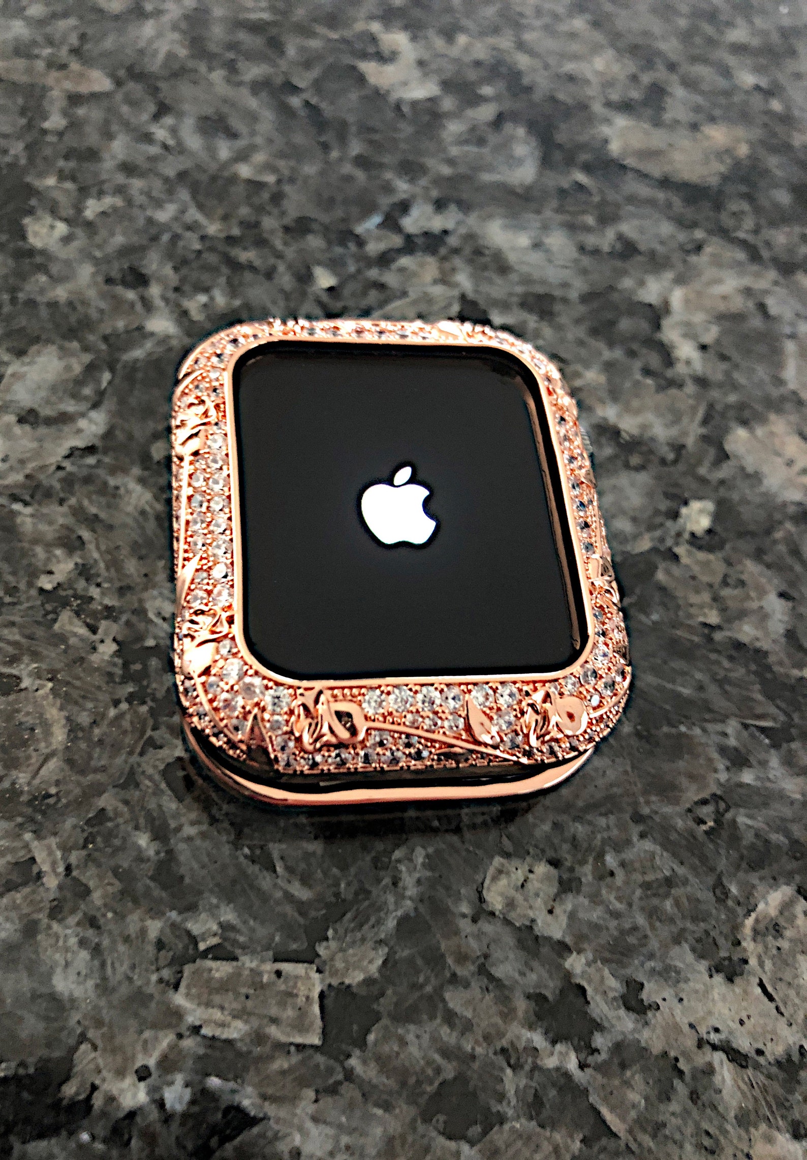 Rose Bud Rose Gold Bezel Apple Watch Bezel Rose Pattern Case | Etsy