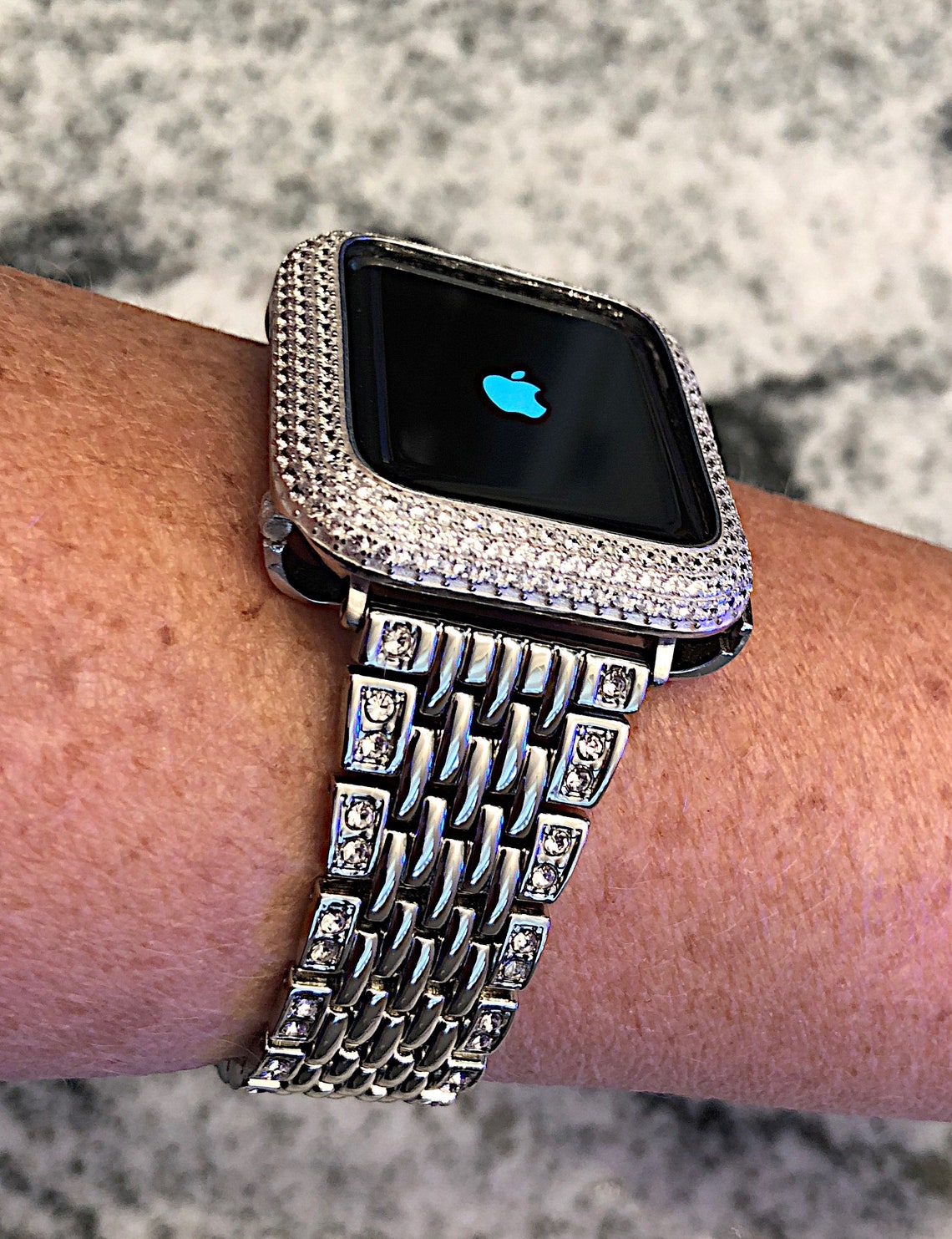 Apple Crystal Watch Band and or Lab Diamond Apple Watch Case - Etsy