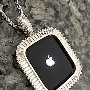 Apple Watch Pendant,necklace White Gold Wear on Watch or Neck Lab ...