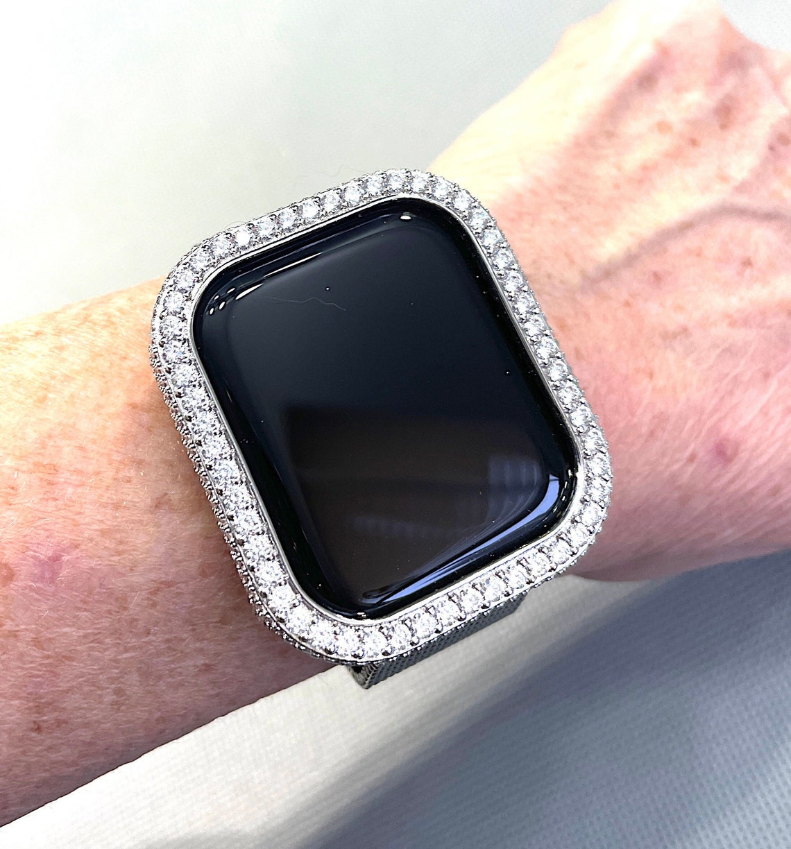 Apple Watch Case White Gold Lab Diamond Apple Watch Case Apple Watch ...