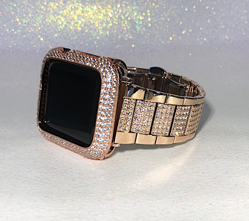 Rose Gold Diamond Apple Watch Crystal Band and or Bezel W/lab - Etsy