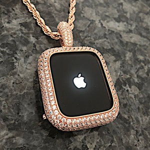 Apple Watch Pendant Rose Gold Necklace Wear on Watch or Neck Lab ...