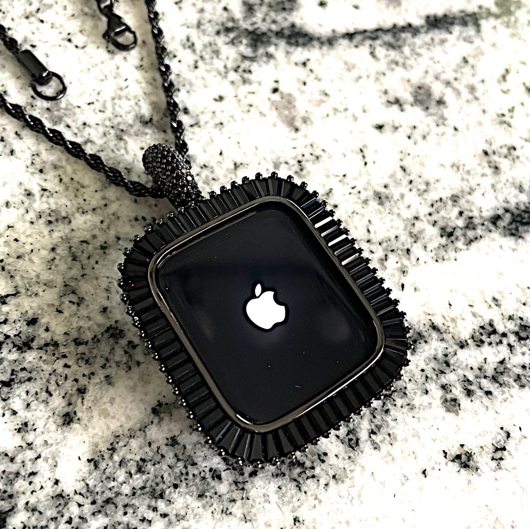 Apple Watch Pendant Necklace Wear on Watch or Neck Lab Diamond Bling ...