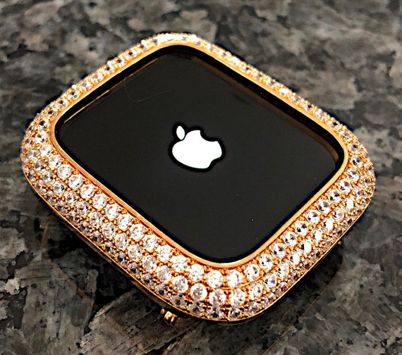 Yellow Gold Bezel Case Lab Diamond Apple Watch Bezel Case - Etsy