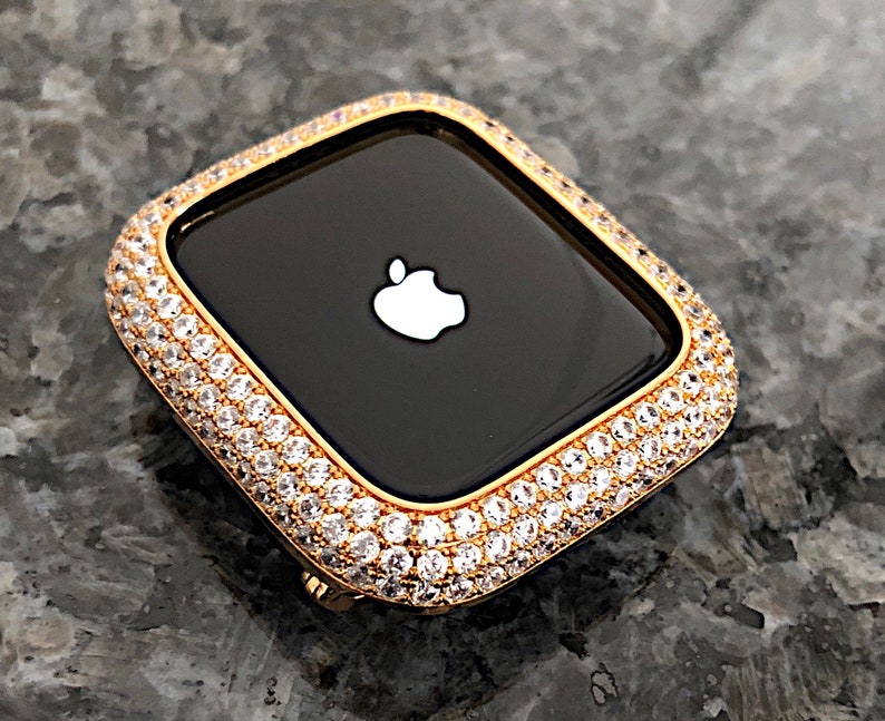 Yellow Gold Bezel Case Lab Diamond Apple Watch Bezel Case - Etsy