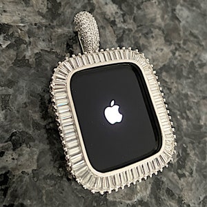 Apple Watch Pendant,necklace White Gold Wear on Watch or Neck Lab ...